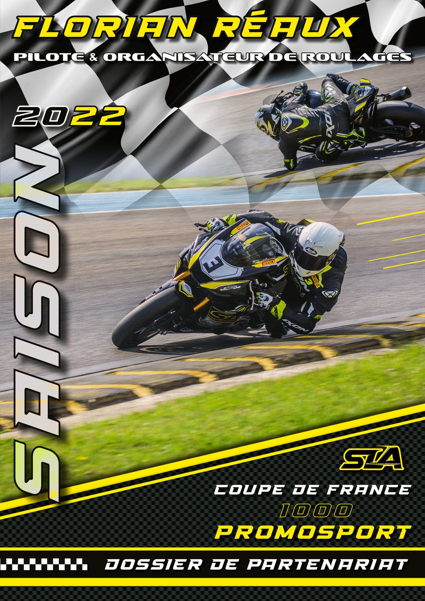PRESS-BOOK PERSONNALISÉ SPORTIF SPONSORS PILOTE MOTO